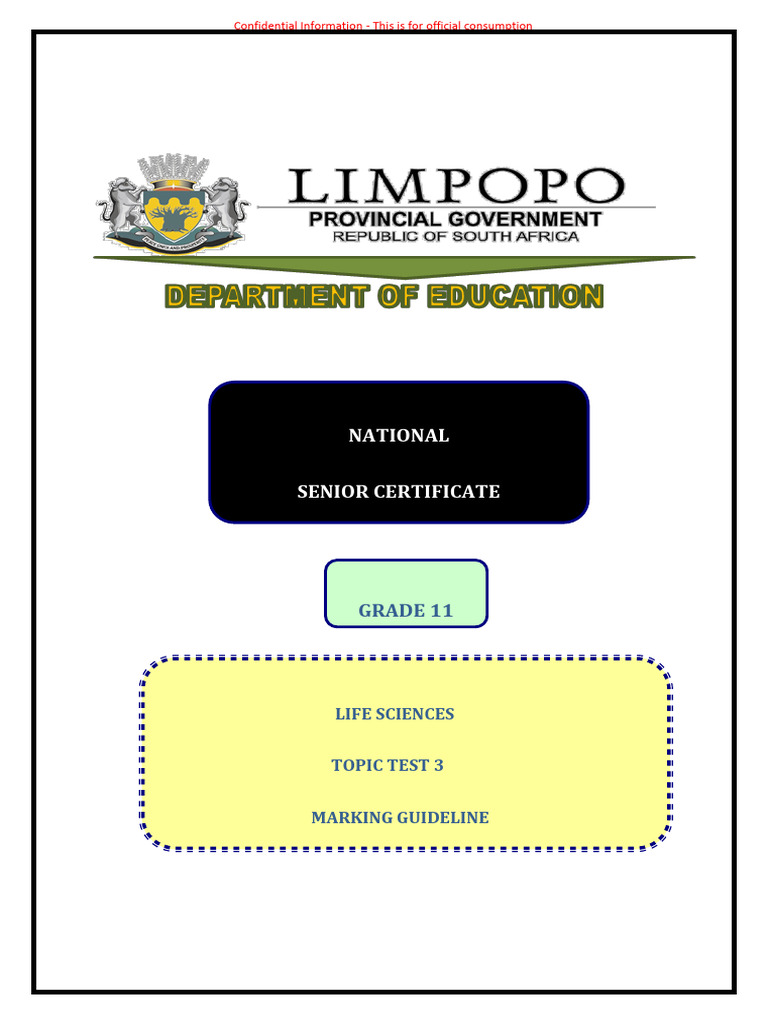 LFSC Topic Test 3 G11 Memo Animal Diversity 2024 | PDF | Biology