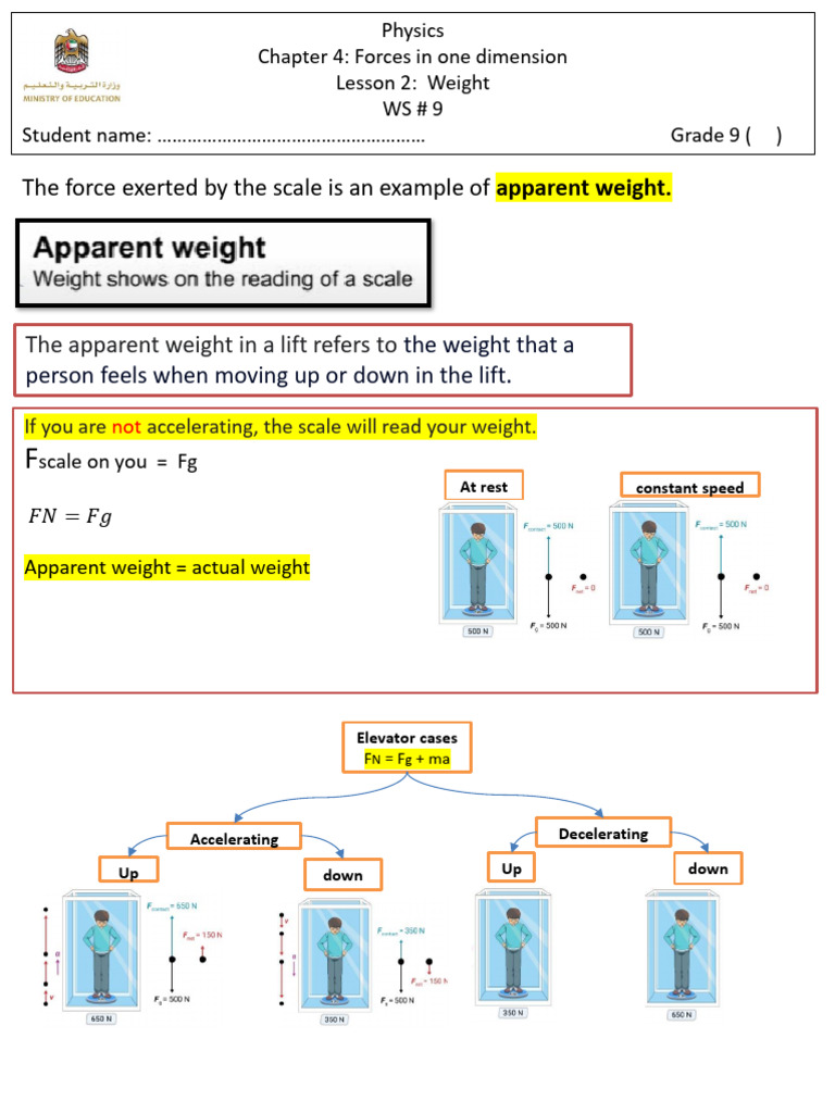 Grade 9 Physics: Elevator Forces | PDF