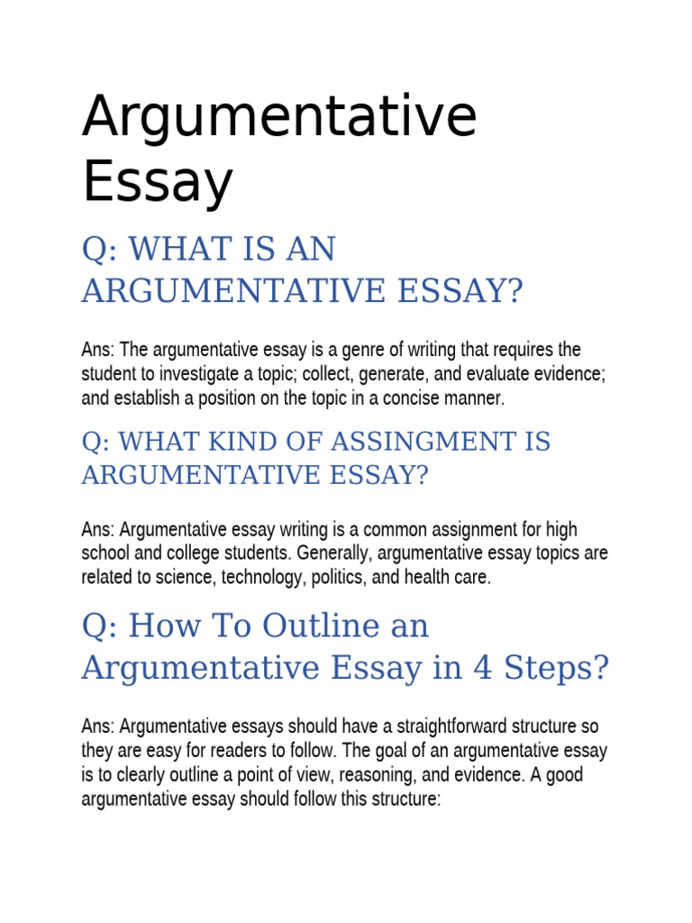 How to Write an Argumentative Essay | PDF