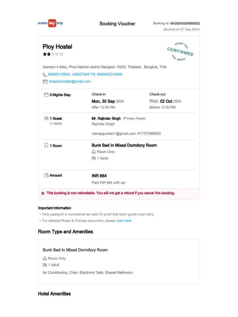 Booking Confirmation Voucher-3 | PDF | Credit Card