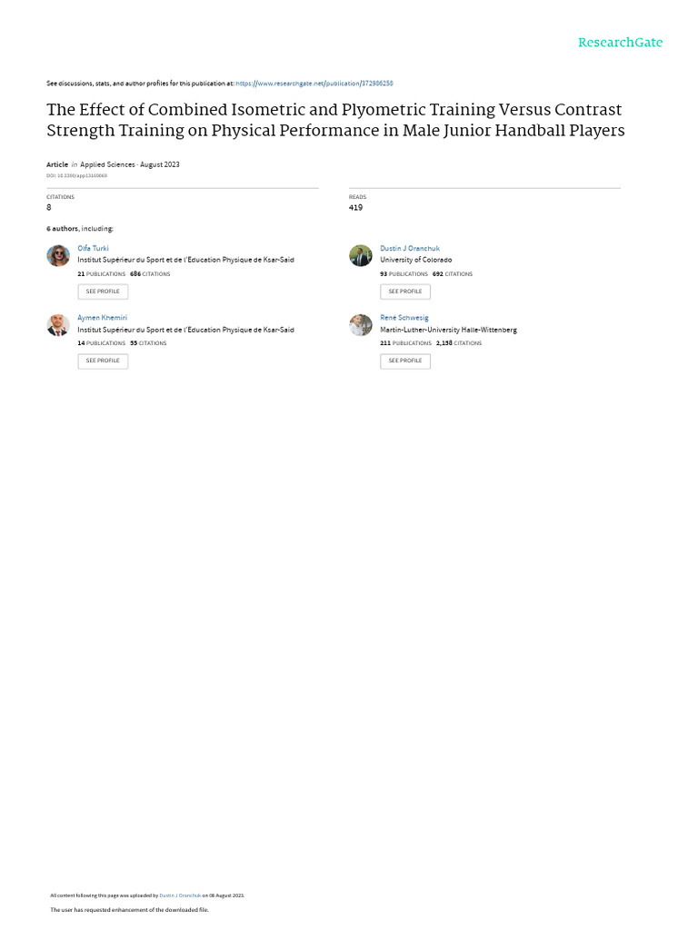 (2023) Iso&Plyo VS Complex | PDF | Strength Training | Physical Exercise