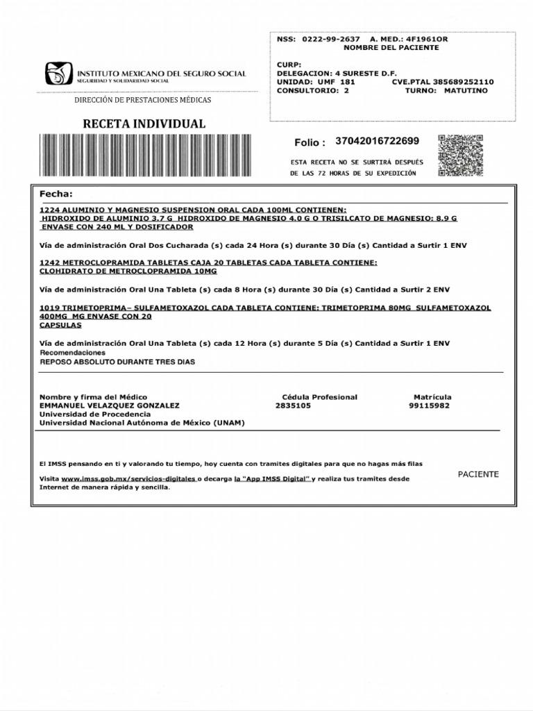 Receta-Imss-Editable-Pdf 3 | PDF