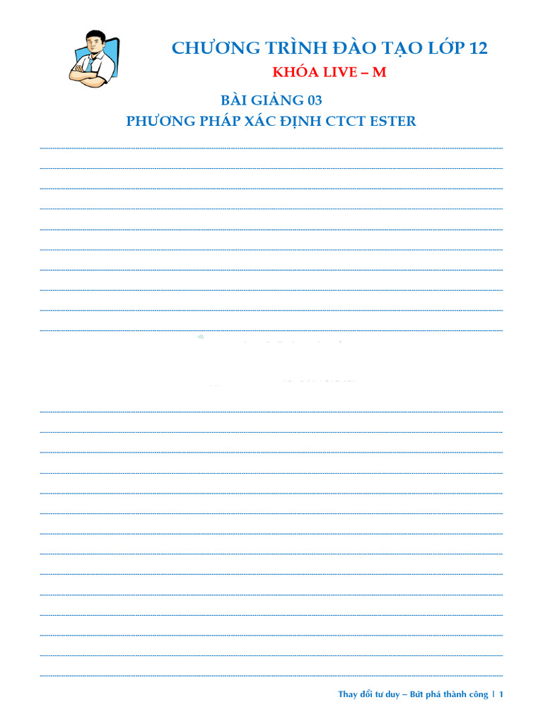 7 Bài Giảng - Phương Pháp Xác Định CTCT Ester (Nâng Cao) -Đã Mở Khóa | PDF