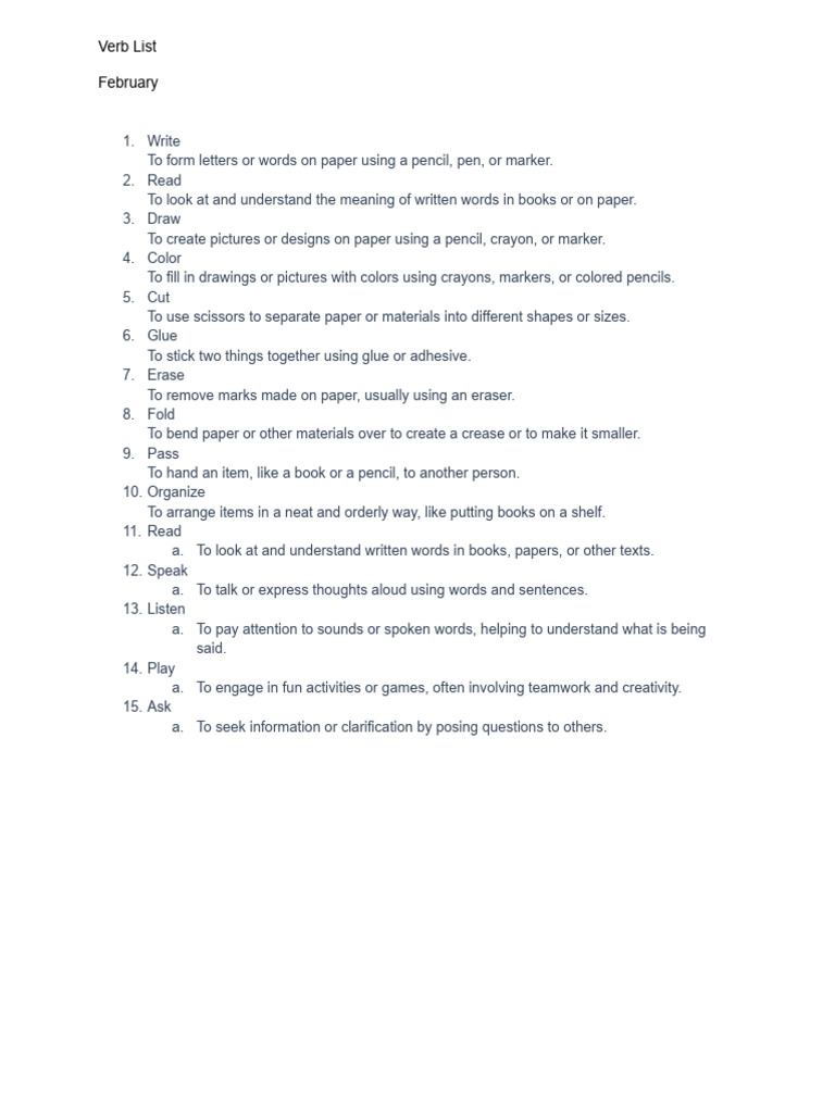 Essential Action Verbs for Learning | PDF