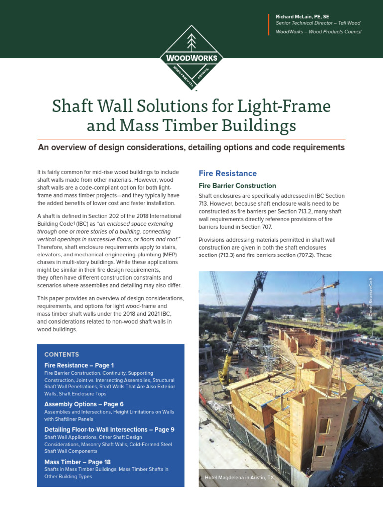 Wood Shaft Wall Design Considerations | PDF | Framing (Construction) | Wall