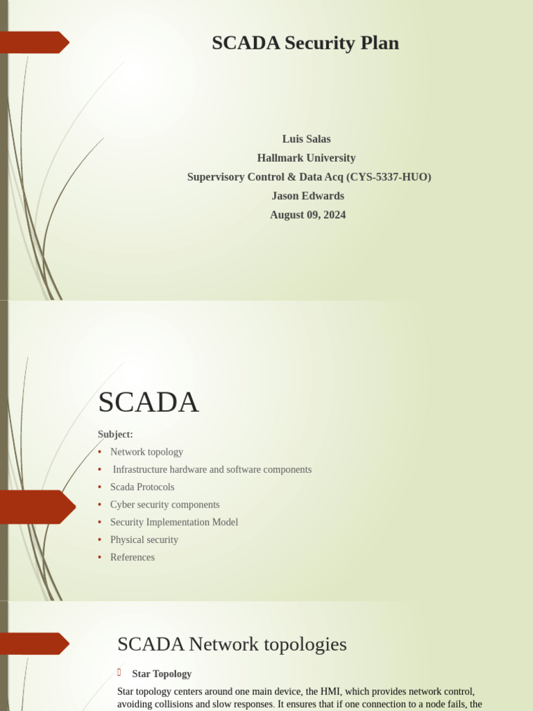 SCADA Network Topologies and Security | PDF | Network Topology ...