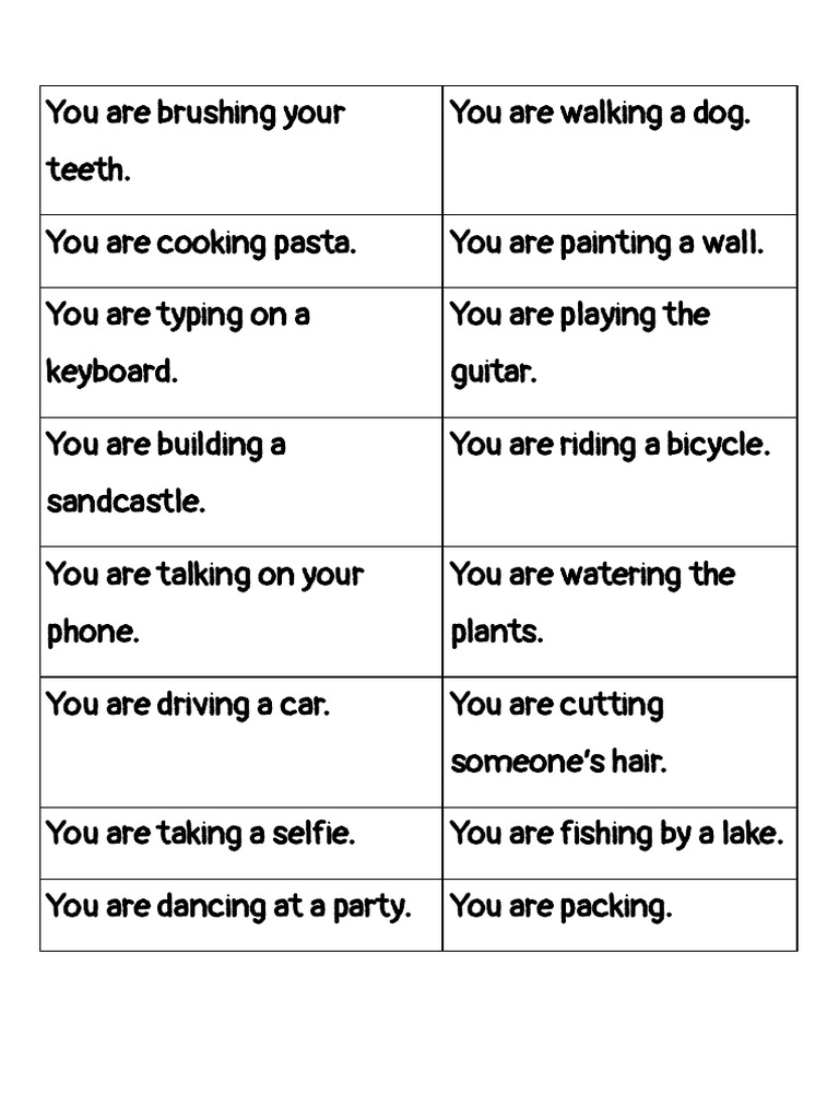 Present Continuous Miming | PDF