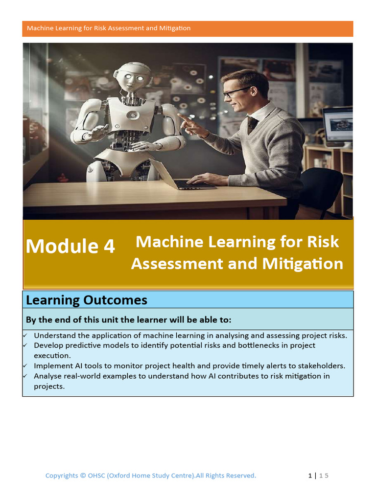 Module 4 Machine Learning for Risk Assessment and Mitigation | PDF | Machine Learning ...