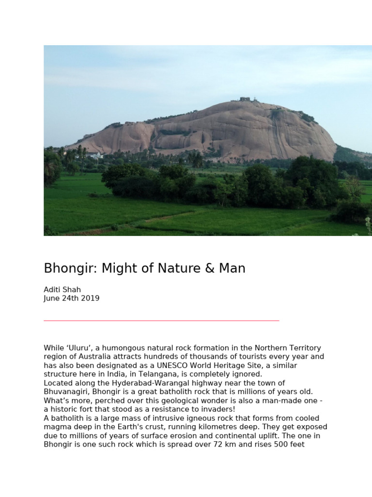 History Buffs: Discover Bhongir Fort | PDF | Petrology | Rocks