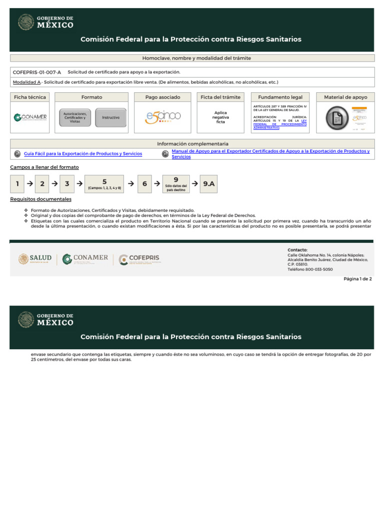 Cofepris 01 007 A | PDF