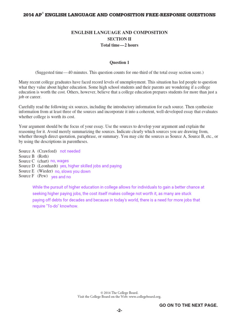 2014 Rhetorical Analysis Prompt | PDF