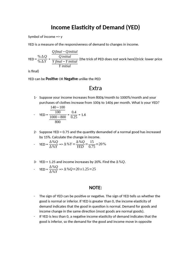 Understanding Income Elasticity of Demand | PDF | Elasticity (Economics ...