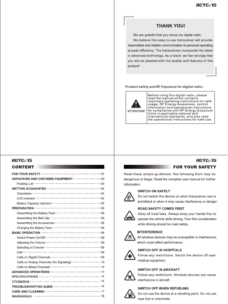Retevis RT40 RF Exposure Guidelines | PDF | Radio | Electromagnetic ...