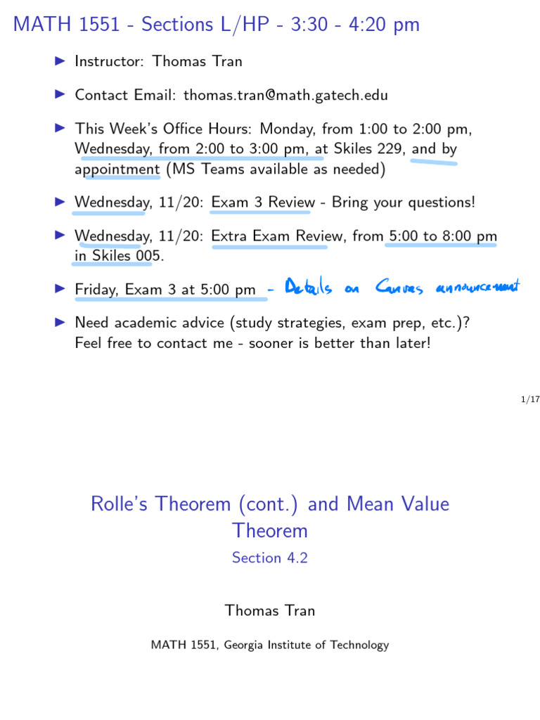 MATH 1551 Section 4.2 (Part 2) Fall 2024 (Completed) | PDF | Zero Of A ...