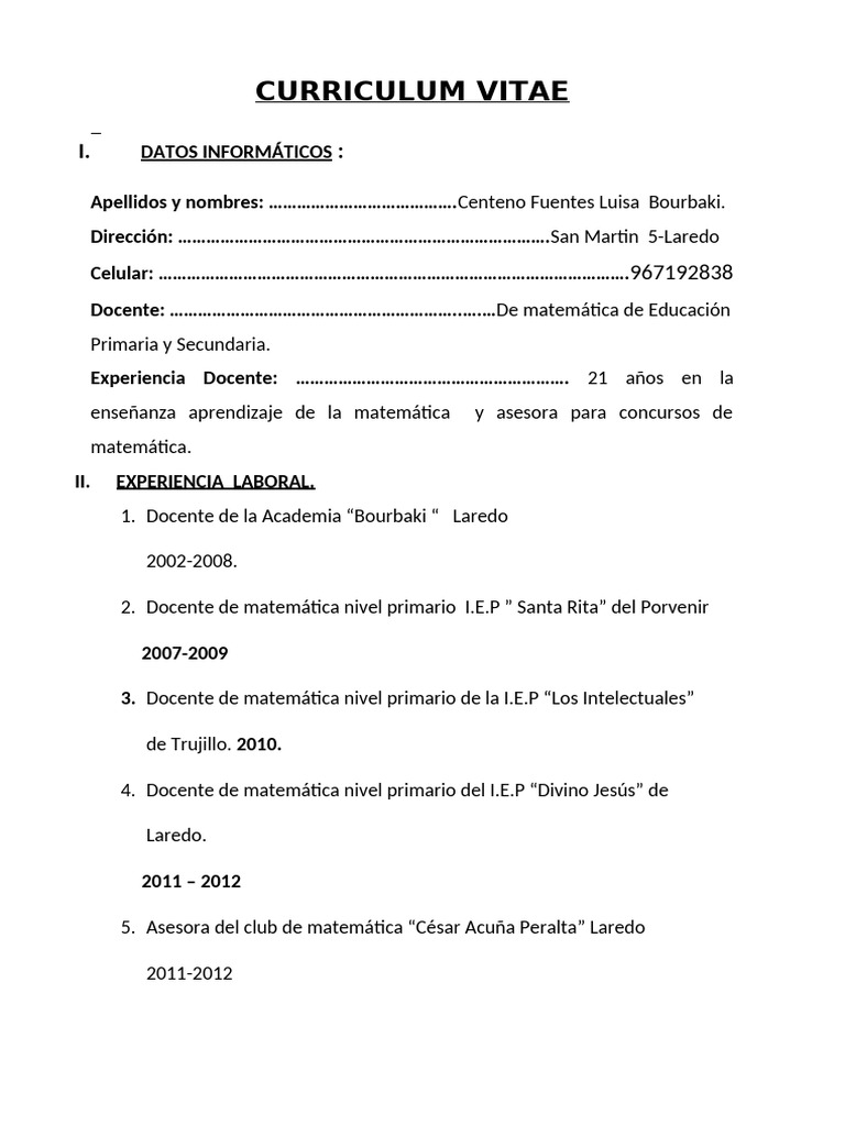 CURRICULUM - 2024 Luisa | PDF