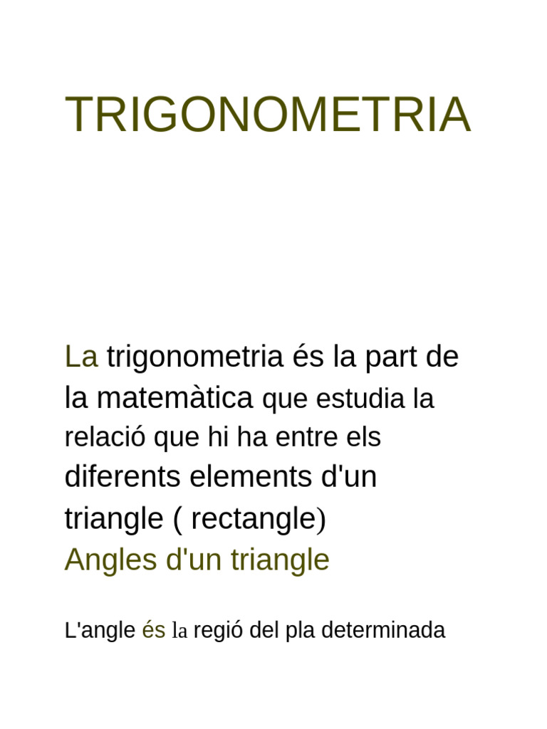 01 - Apunts Classe - Trigonometria | PDF