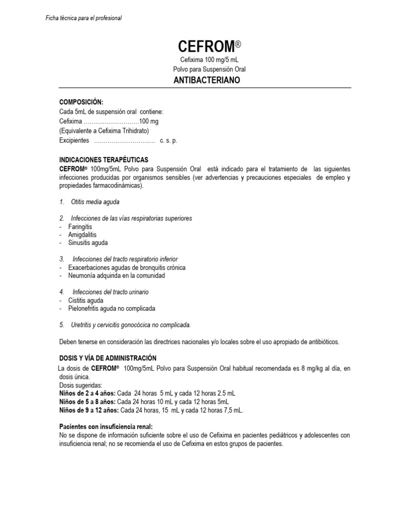 Cefrom: Antibacteriano | PDF | Penicilina | Medicamentos con receta