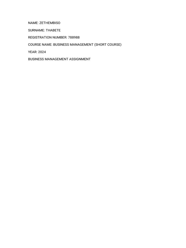 Business Management Assignment | PDF | Human Resource Management ...