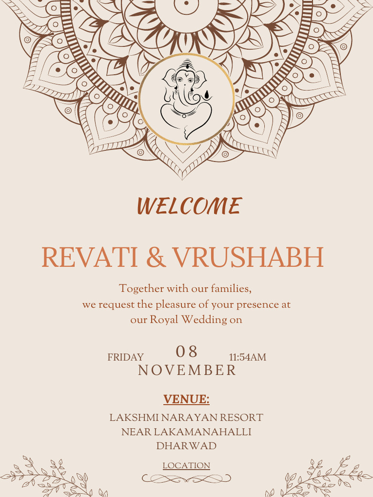 Revati & Vrushabh's Royal Wedding Invite | PDF