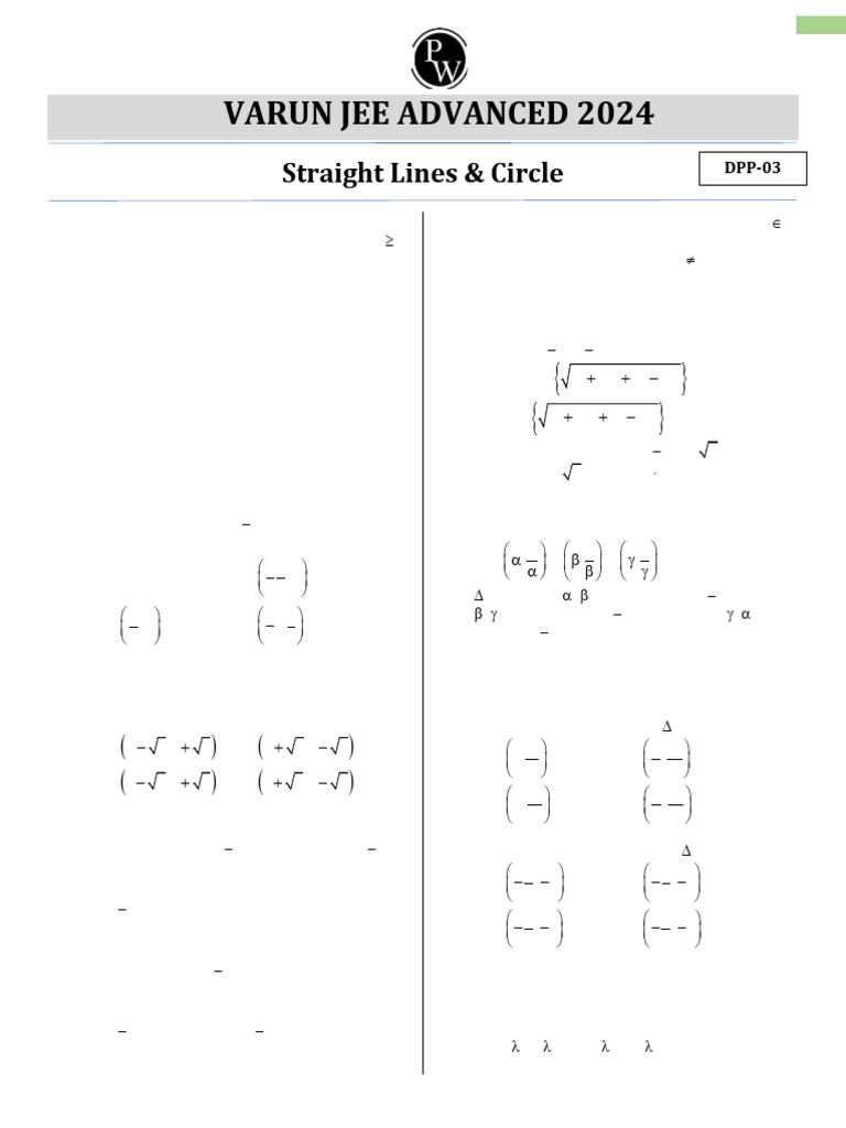 Straight Line and Circle Varun3 | PDF | Triangle | Geometric Shapes