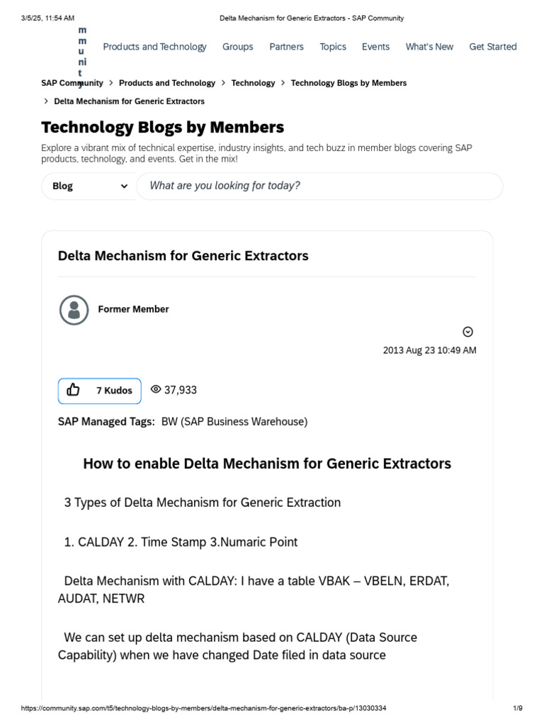 Delta Mechanism for SAP Extractors | PDF | Computing | Information ...