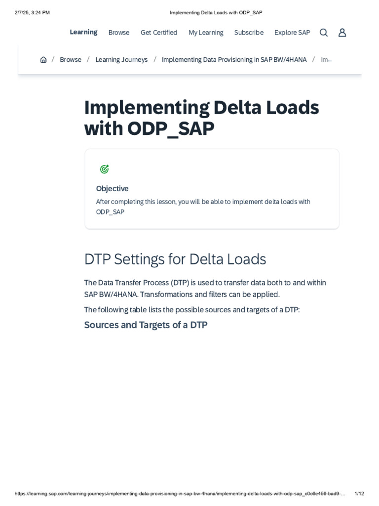 Implementing Delta Loads With ODP - SAP | PDF | Information Technology | Computing