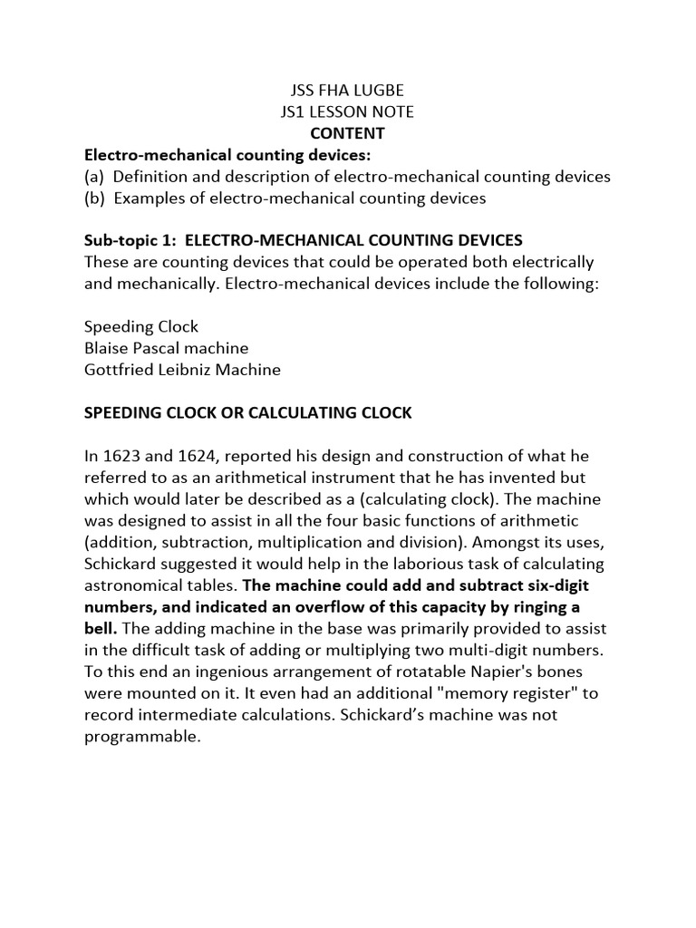 Electro-Mechanical Counting Device | PDF | Computer Data Storage | Computing