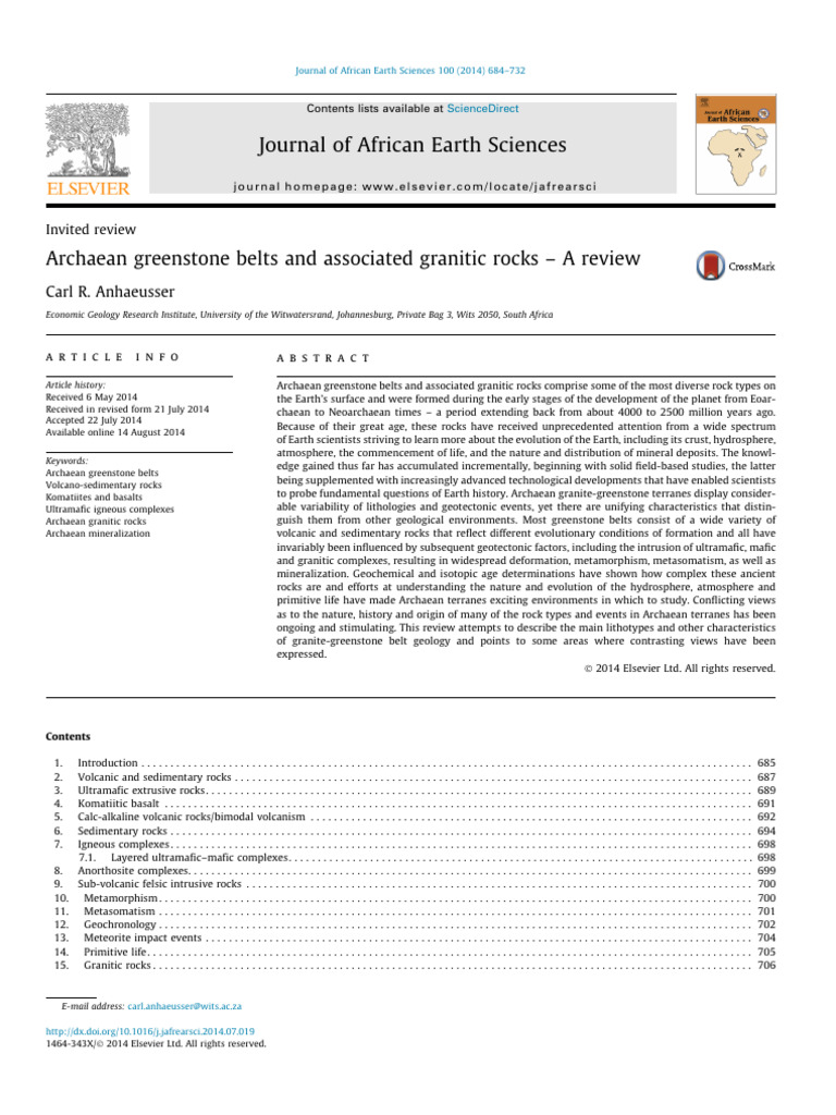 Archaean Greenstone Geology | PDF | Rock (Geology) | Earth Sciences