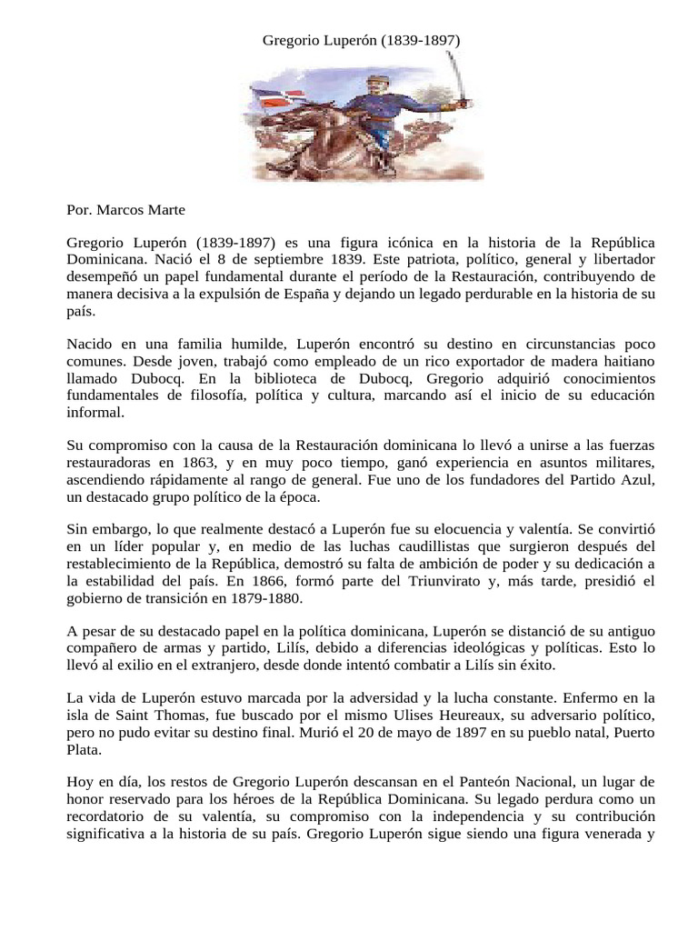 Gregorio Luperón (1839-1897) | PDF