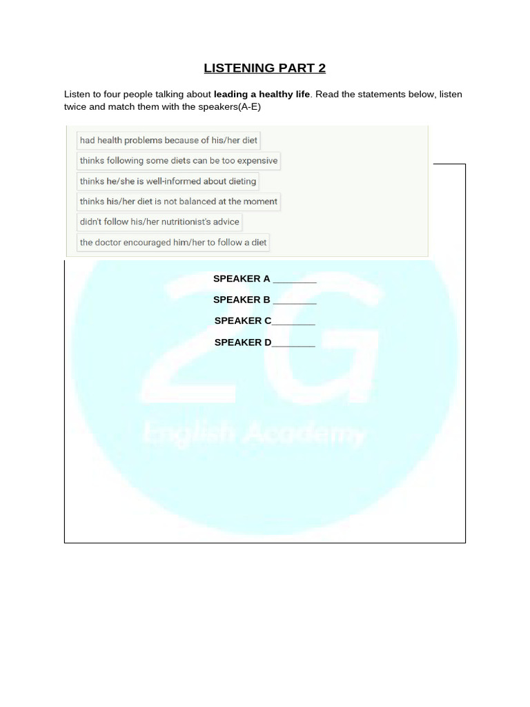 LISTENING PART 2-Document | PDF