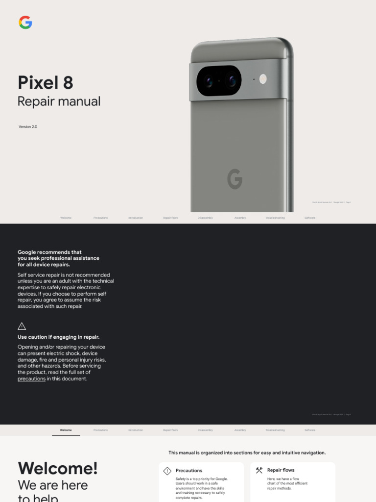 Pixel 8 Repair Manual v2.0 Guide | PDF | Electrostatic Discharge