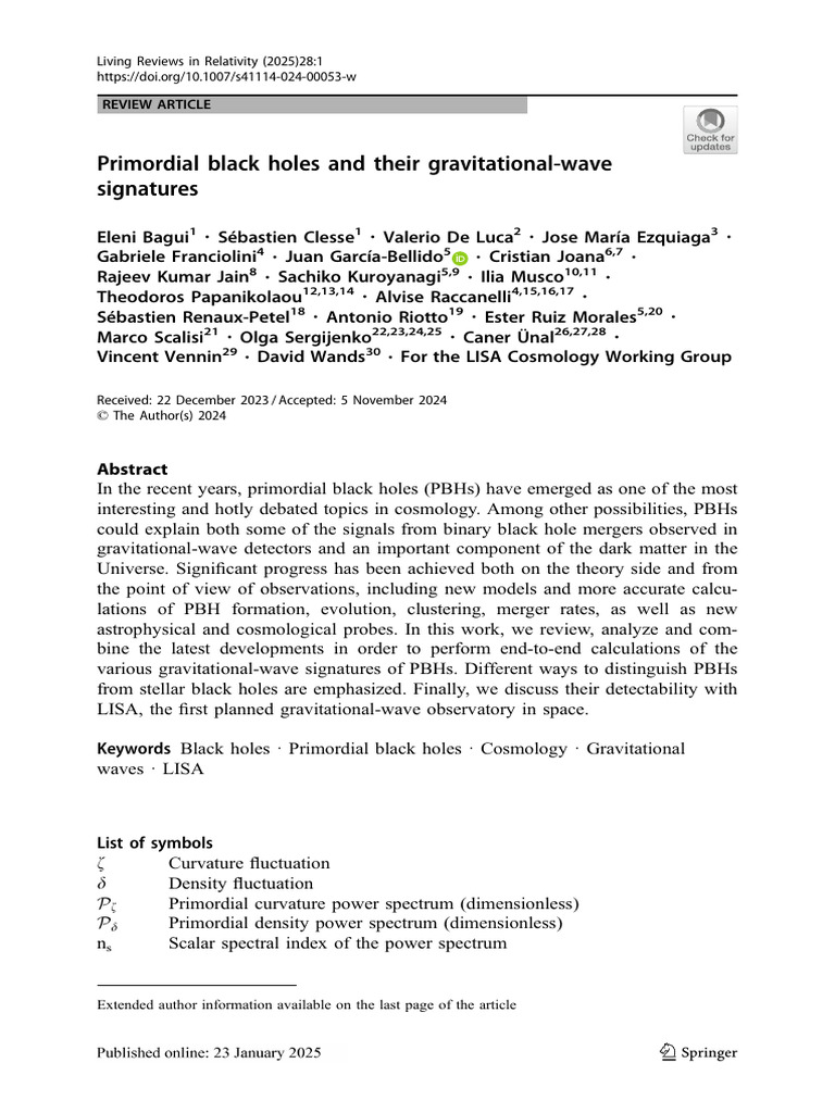 s41114-024-00053-w | PDF | Gravitational Wave | Black Hole