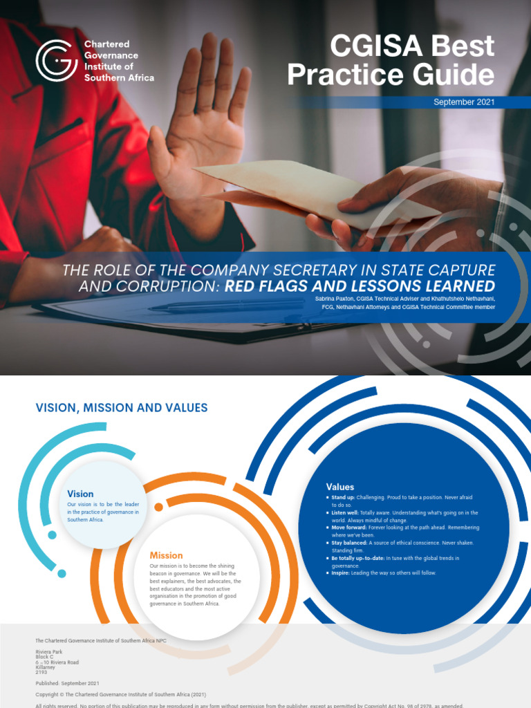 Best Practice Guide the Role of the Company Secretary in State Capture ...