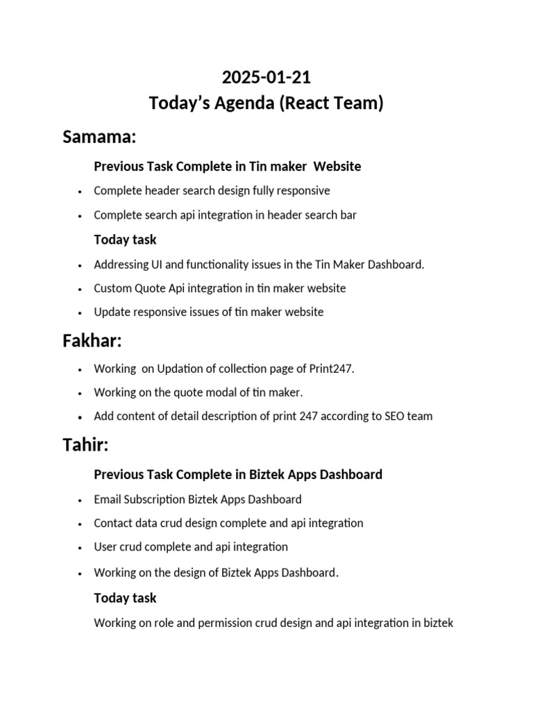 React Team Tasks 15 Dec | PDF