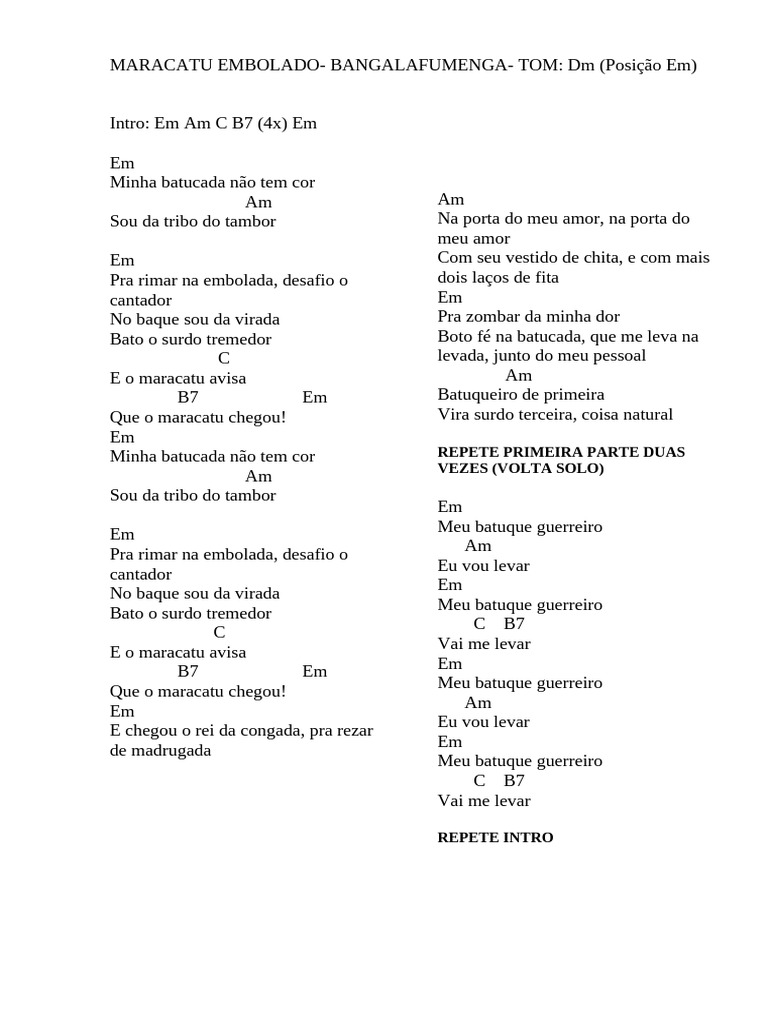 Maracatu Embolado Bangalafumenga | PDF