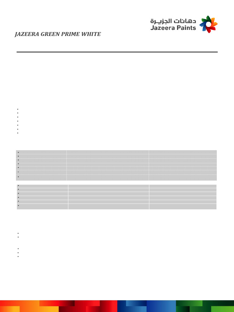 Jazeera Green Prime White | PDF | Paint | Secondary Sector Of The Economy