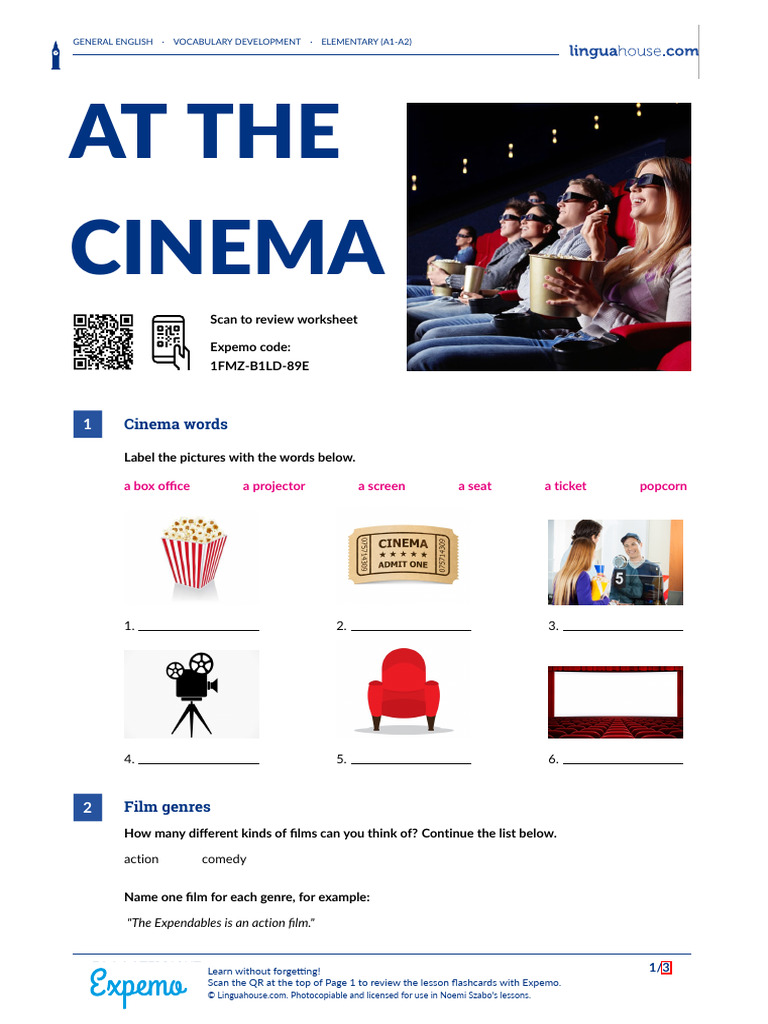 Cinema Vocabulary for Beginners | PDF