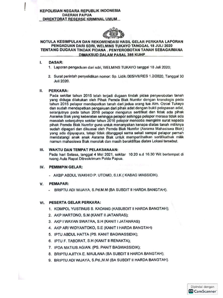 Notulen Gelar Kss Ustj - Compressed | PDF