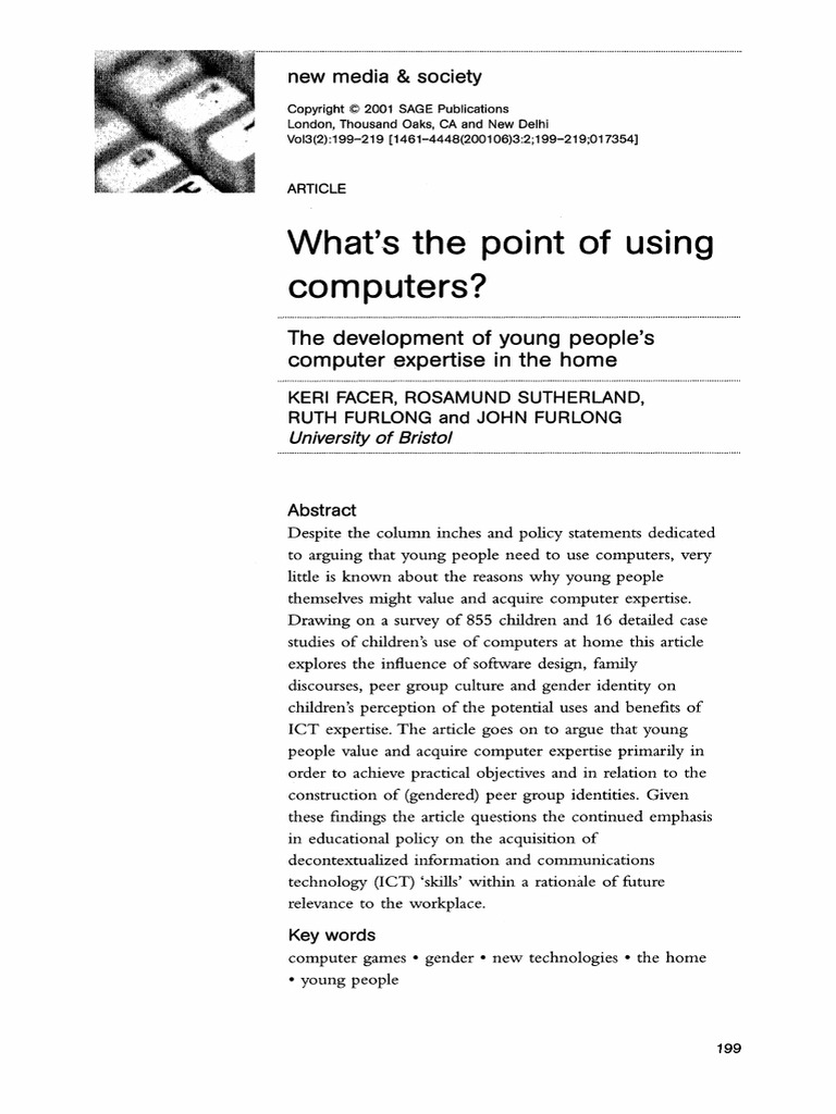What's The Point of Using Computers The Development of Young People's ...