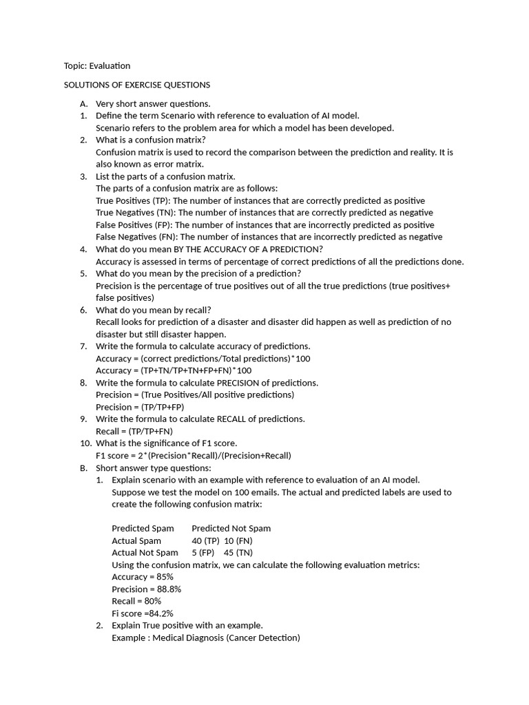 Evaluation Exercise | PDF | Accuracy And Precision | Applied Mathematics