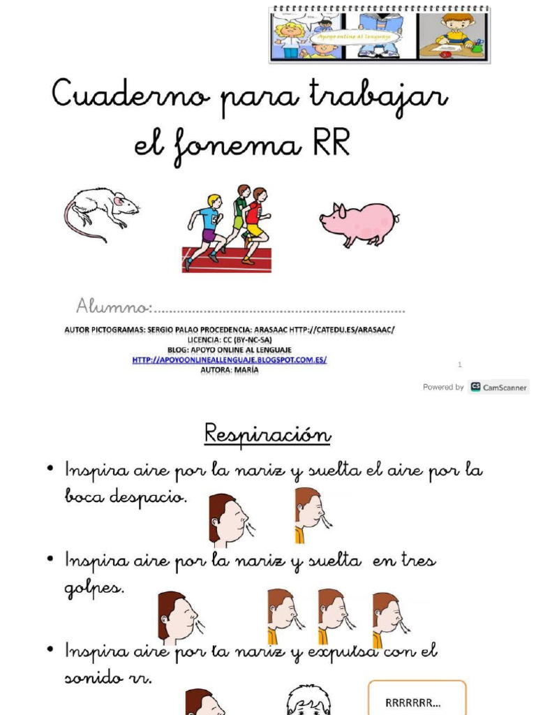 Cuaderno para Trabajar El Fonema RR | PDF