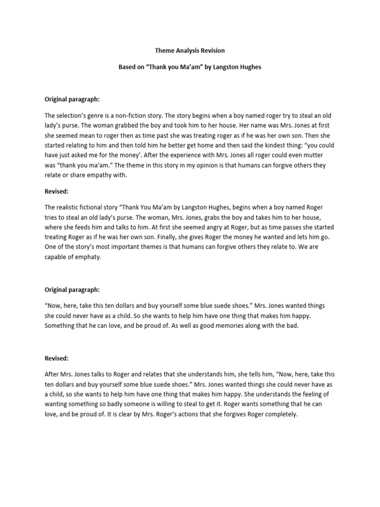 thank you maam analysis | PDF