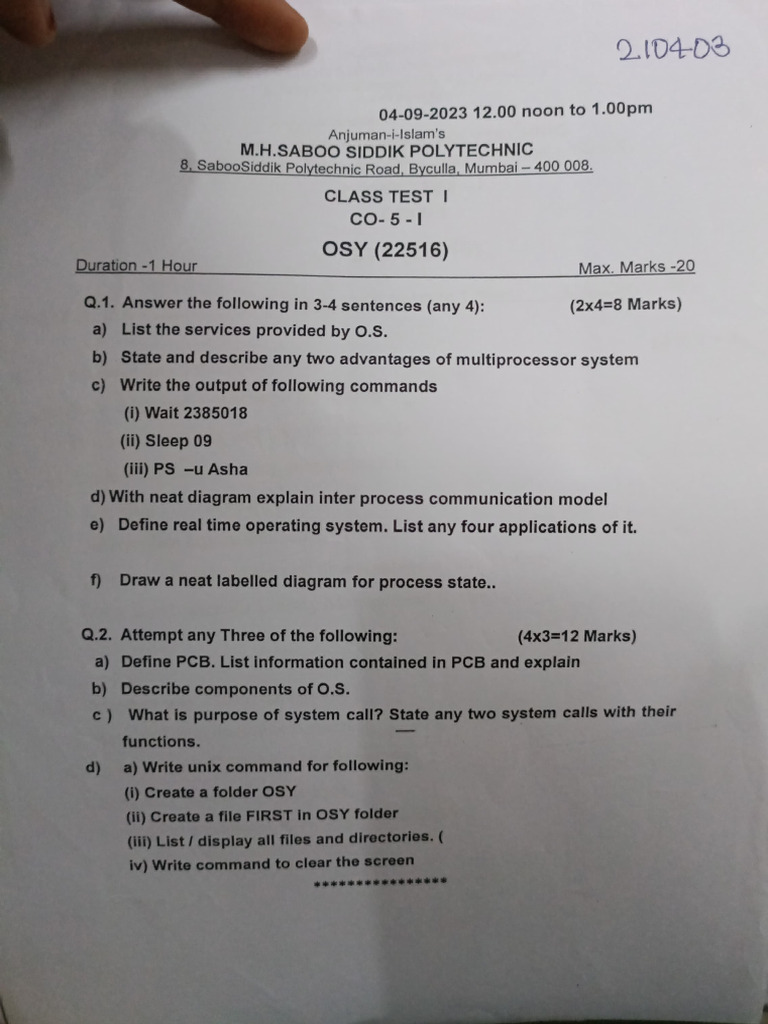 Sem 5 Question Papers | PDF