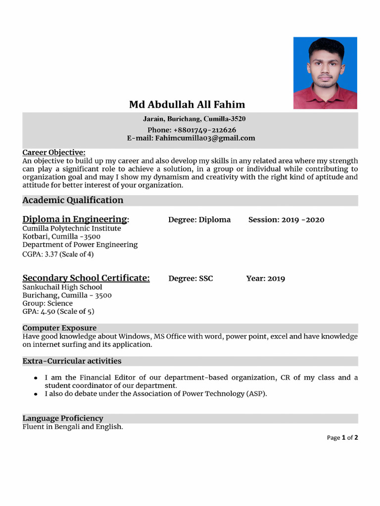 Fahim CV | PDF
