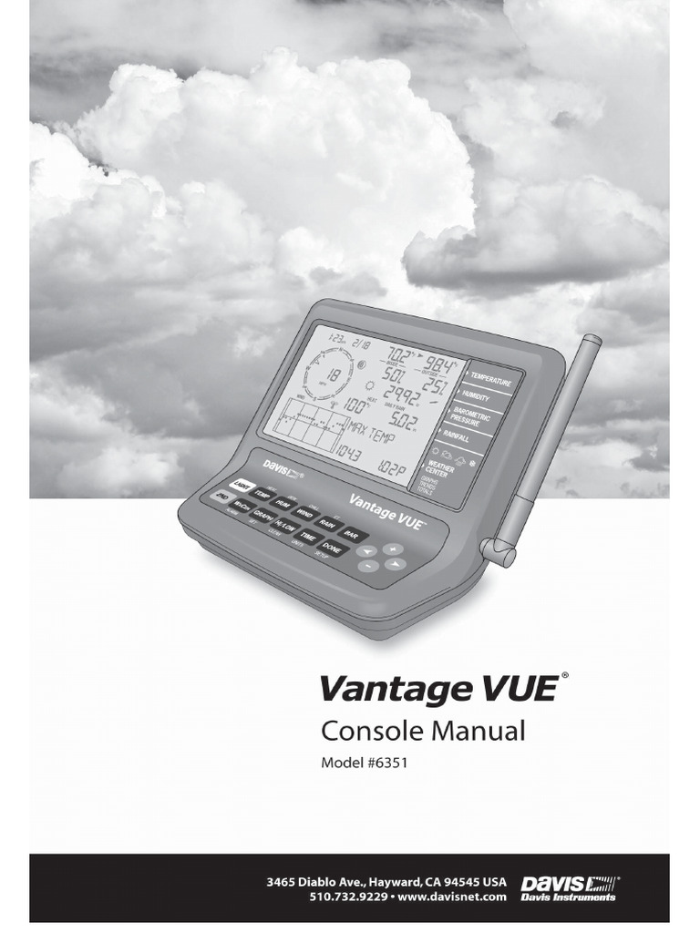 Davis Vantage Vue Console Manual | PDF | Longitude | Greenwich Mean Time