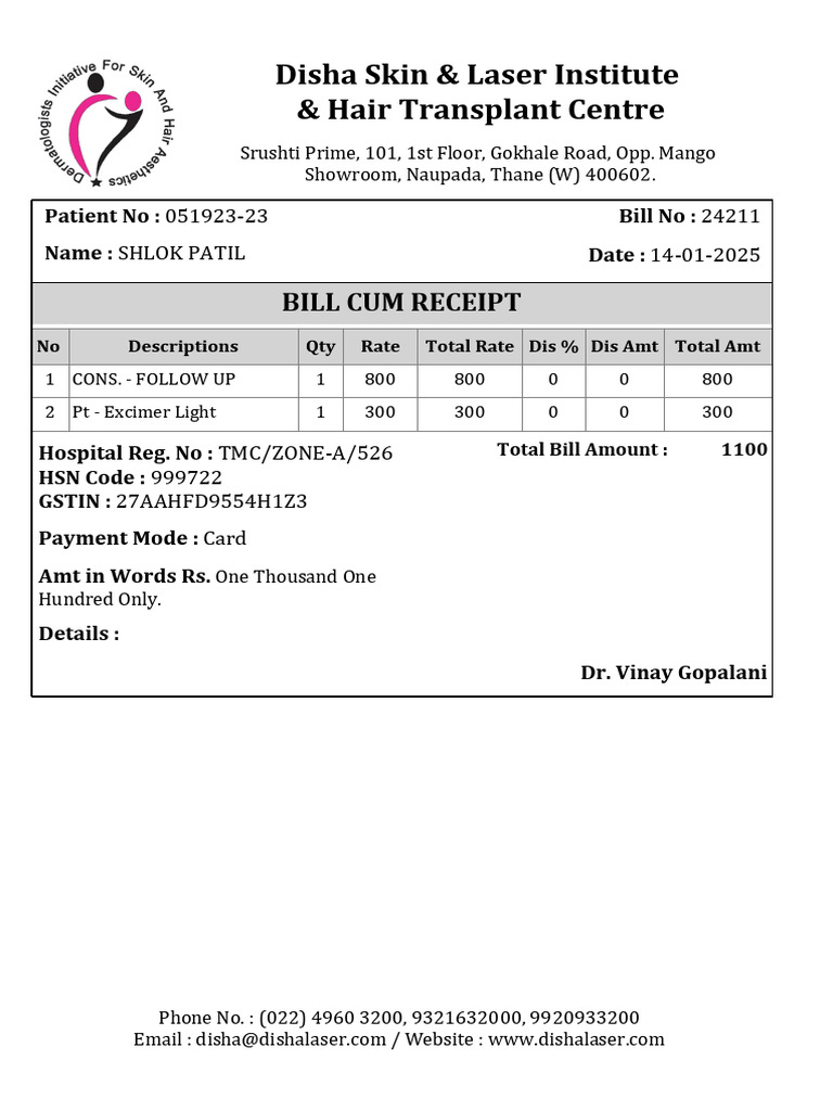 051923-23 SHLOK PATIL 14-01-2025 Invoice | PDF