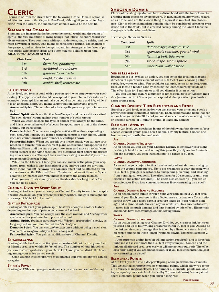 Cleric (Shugenja) (HotO) ʳ ʳ | PDF | Dungeons & Dragons | Gary Gygax Games