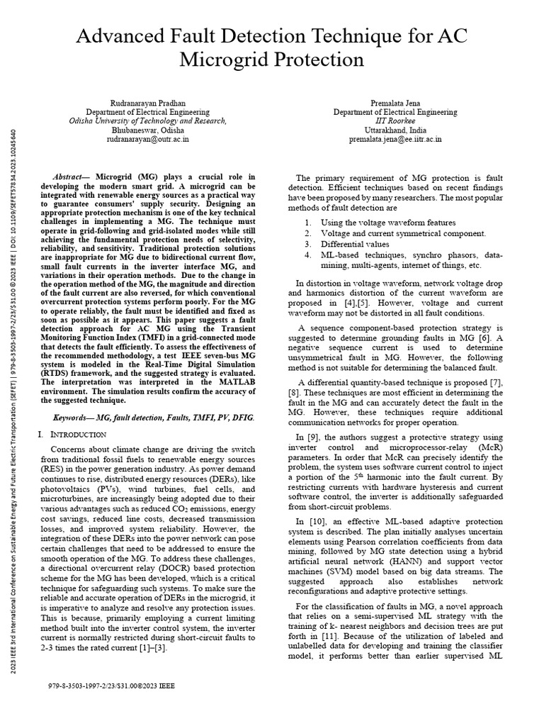 Advanced Fault Detection | PDF | Photovoltaic System | Photovoltaics