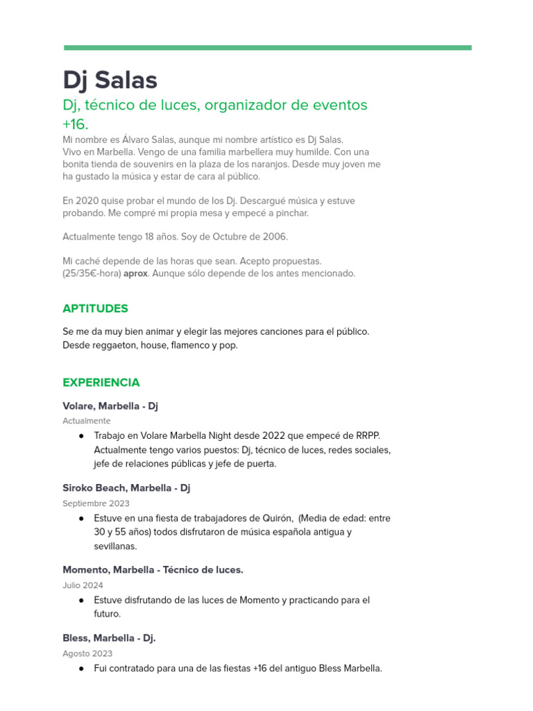 Curriculum Álvaro Salas | PDF