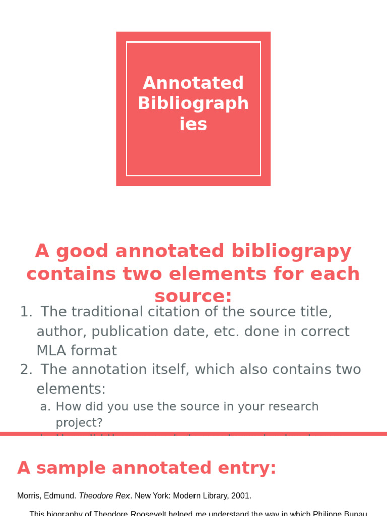 NHD Annotated Bibliographies | PDF